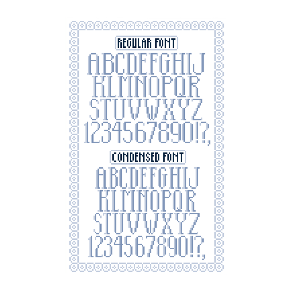 Stocking Font Chart – Bloom & Stitch Studio
